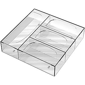 Ziplock Bag Storage Organizer, Acrylic Kitchen Drawer Baggie Box for Ziploc, Plastic Bag Holder, Food Storage Bag Holder, Compatible with Ziploc, Solimo, Glad, Hefty for Gallon, Quart, Sandwich & Snack Variety Size Bags