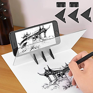 Portable Tracing Board Stencil Board Light Box Copy Mirror Drawing Reflection Board Painting Art Easy Drawing Sketching Tool, Suitable for Kids, Junior Painters&Artists, Animation Industry, etc