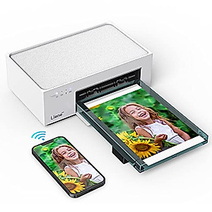 Liene White M200 4x6'' Photo Printer Battery Edition, Wireless Photo Printer for iPhone Android, Dye Sublimation Printing Full-Color Photo 20-Sheet, Portable Picture Printer Ideal for Travel Home Use