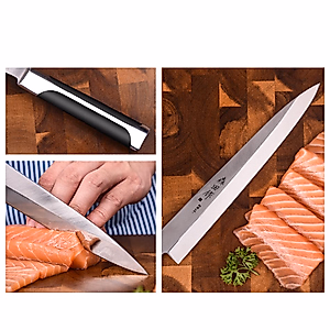 CHUYIREN Sushi Knife Sashimi Knife- 9.5 inch and 12 inch, Stainless Steel Handle And Wenge Wood Handle