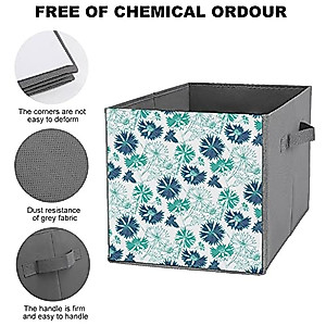 Cornflowers Storage Bins Cubes Foldable Fabric Organizers with Handles Clothes Bag Book Box Toys Basket for Shelves Closet 10.6"