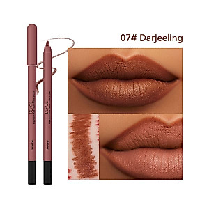 Kusslippe Lip Liner, Matte Lip Liner Pen, Long Lasting Smooth and Soft Creamy Color Lip Liner Crayon With Sparppens 0.02 Oz (07#Darjeeling)