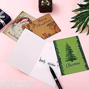 Feelfine 24pcs Christmas Cards Boxed with Envelopes, Blank Vintage Christmas Cards Bulk, 4.2 x 5.5 Inches Boxed Holiday Cards with Envelopes(8 Designs)