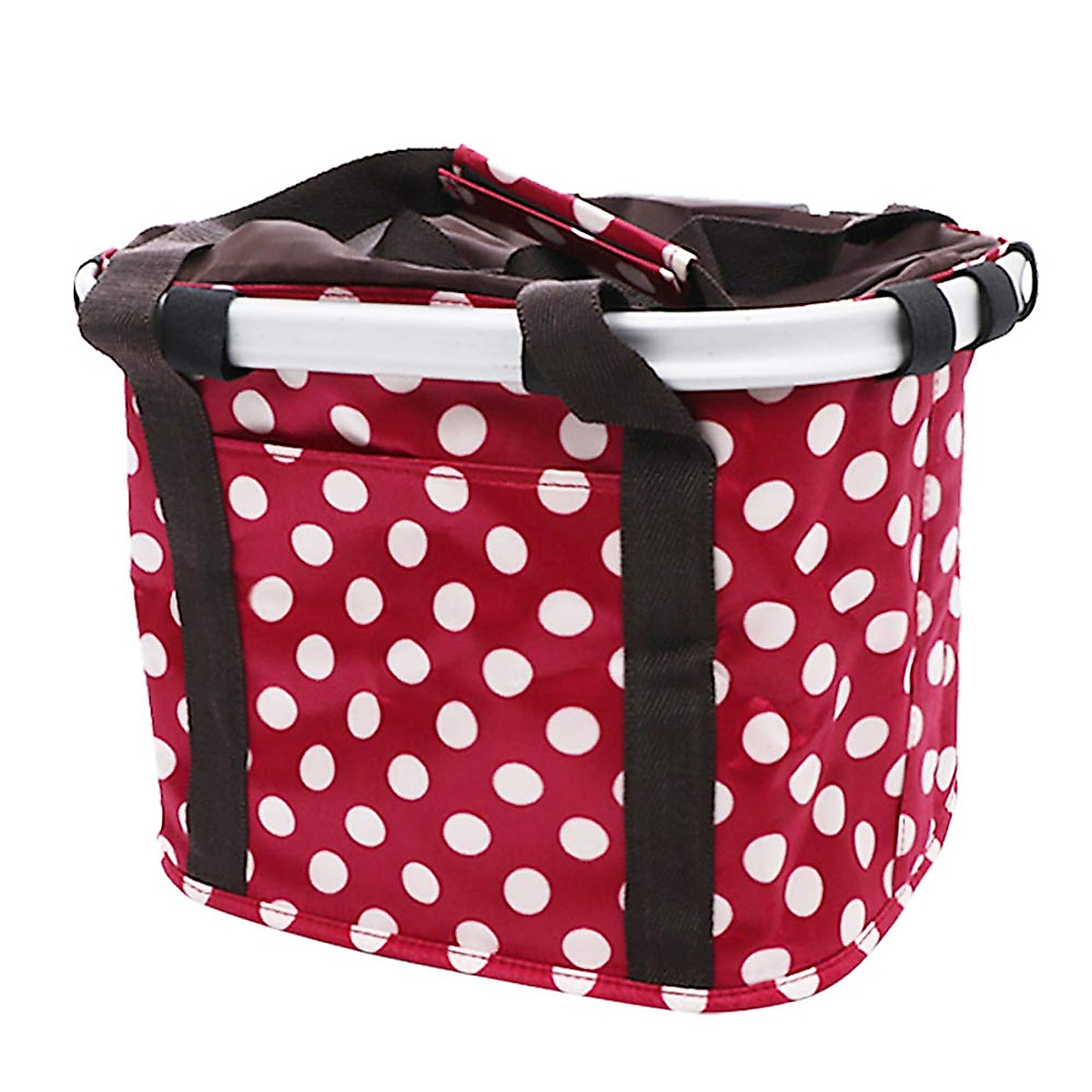 Lixada Bike Basket Detachable Folding Bicycle Small Dog Bike Front Carrier Baskets with Cute Pattern Removable Quick Release Cycling Handlebar Bag Mountain Bike Women Picnic Shopping Commuting