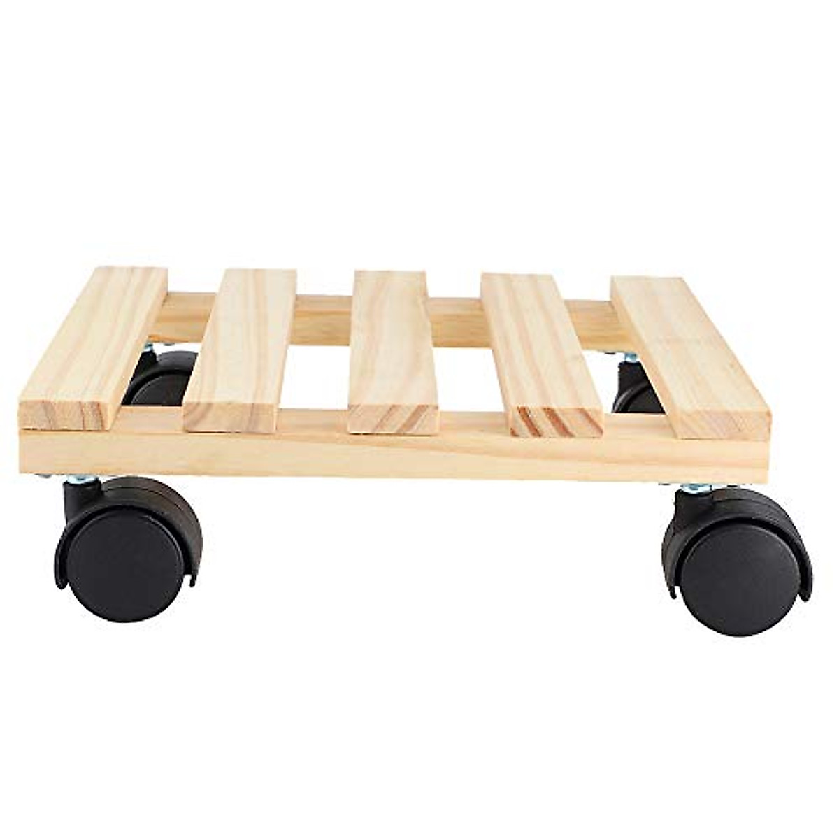 lesiega Wooden Plant Caddy Rolling Plant Stand with 360°Removable Caster Wheel Square Plant Roller Used Outdoor & Indoor, on Patio, Ideal for Flower Pot, 9.8 x 9.8in,