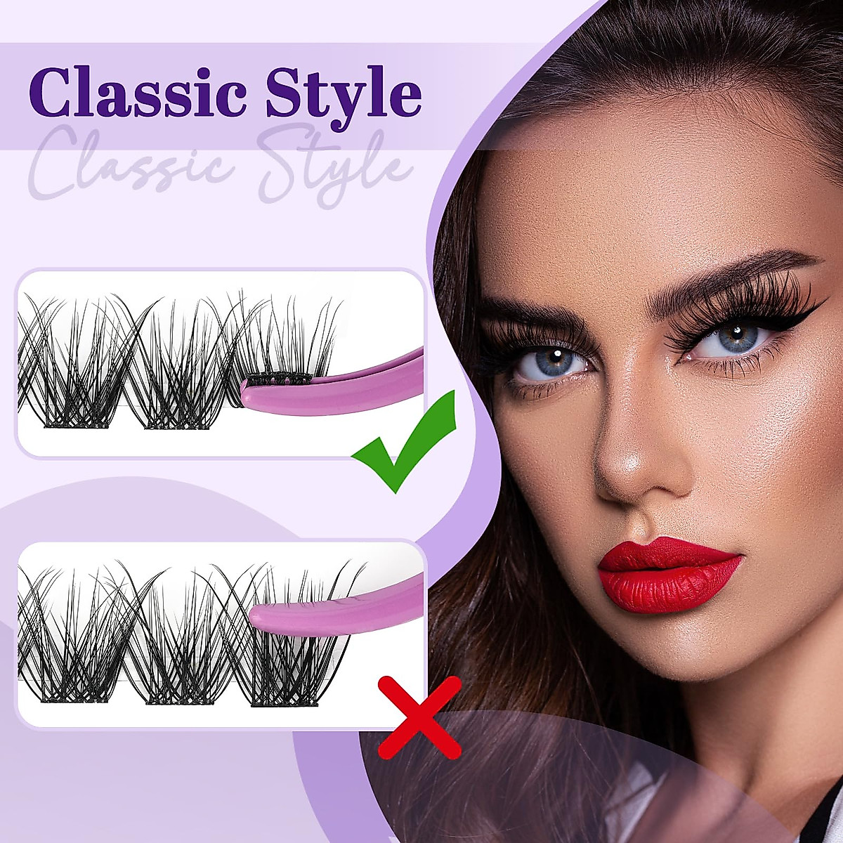 Lash Clusters 144PCS Volume Individual Lashes 8-18mm B&Q Eyelash Clusters Diy Cluster Eyelash Extensions Wispy Cluster Lashes Beginner Eyelash Extension Long Lasting Lashes Wispy(DTFD-Classic)