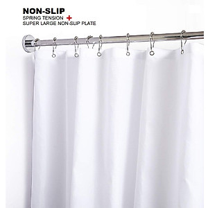 BRIOFOX Shower Curtain Rod 43-73 Inches, Never Rust and Non-Slip Spring Tension Rod for Bathroom, Polished 304 Stainless Steel