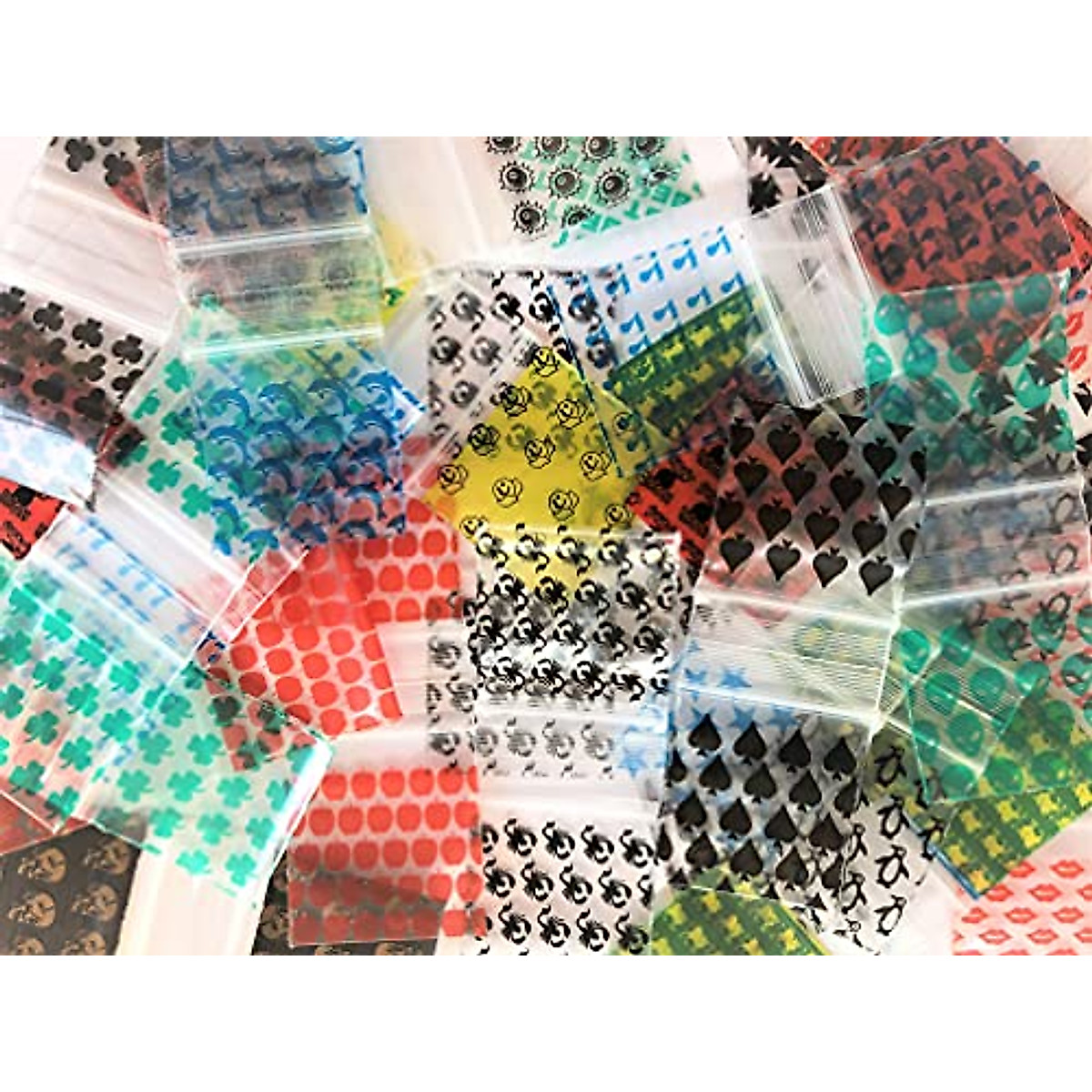 Apple Brand Bags 1515 Original Apple Brand Zip Top Baggies Mix 26 Designs 104 bags 1.5 x 1.5, Clear