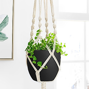 Plant Pots 8 Inch Set of 2, Flower Pots with Multi Mesh Drainage Holes, Planters for Indoor Outdoor Garden Plants and Flowers (Black)