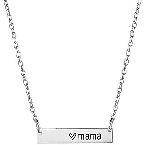 Jude Jewelers Platinum Plated Love Mama Mothor's Day Birthday Statement Christmas Gift Collar Necklace (Silver)