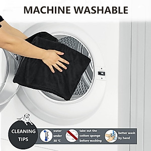 DTXDTech Dog Bed for Large Dogs,Waterproof Dog Beds for Medium Dog,Machine Washable Dog Bed with Non-Slip Bottom,Fluffy Cozy Rectangle Pet Bed Indoors,Black,L