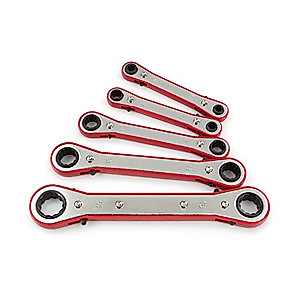 TEKTON 2210 Ratchet Box End Wrench Set, Metric, 5-Piece [Older Model]