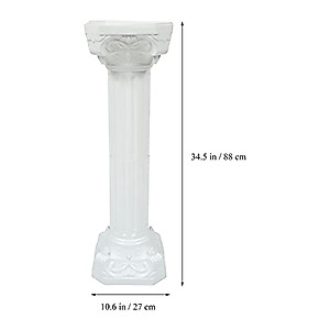 Yardwe White Roman Pillar Greek Column Statue Wedding Pillar Plastic Roman Collum Props Pant Stand Figurine Pillar Sculpture Wedding Decoration Home Garden Decoration