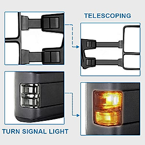 ECCPP Towing Mirrors Replacement fit for Ford for F250 for F350 for F450 for F550 Power Heated Signal Pair Mirrors 2008 2009 2010 2011 2012 2013 2014 2015 2016