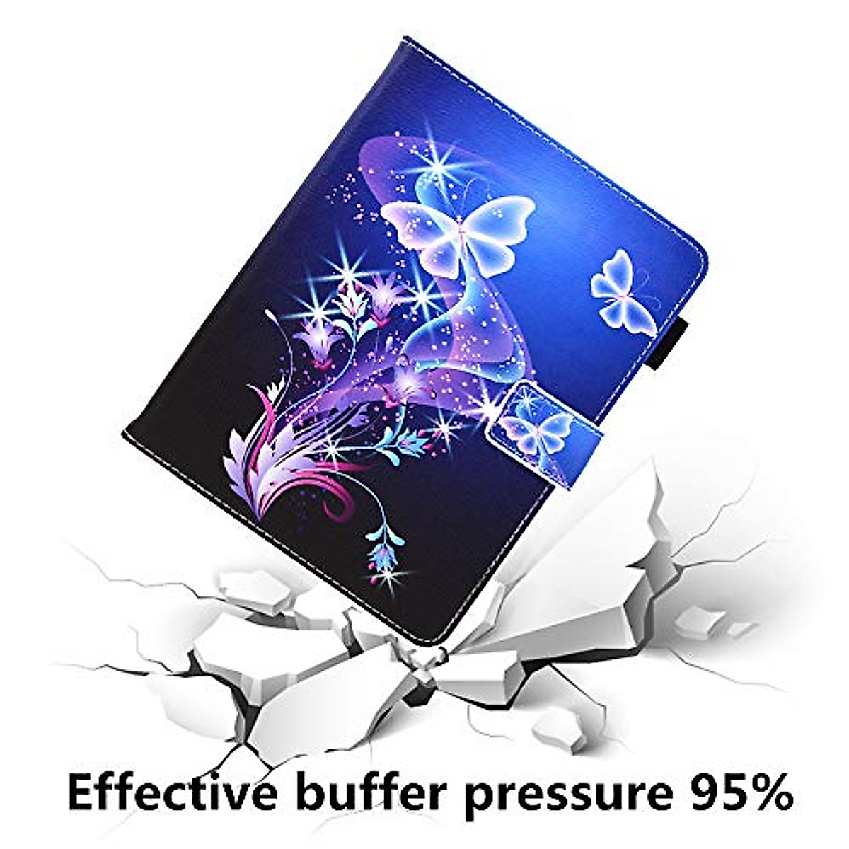 Case for Kindle fire HD 8 Old Model (Only Fit 2018 2017 2016, 8th/7th/6th Gen), Not Fit HD 8 2020 Tablet and HD 8 Plus, JZCreater Standing Case Cover with Auto Wake/Sleep, Purple Butterfly