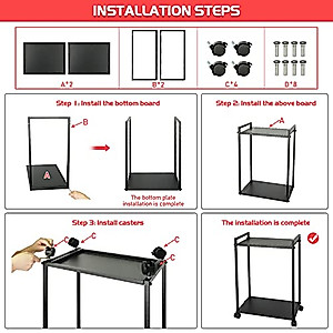 Liitrton Computer Tower Stand, 2-Tier CPU Stand PC Stand with Lockable Wheels Under Desk for Office Home (L)