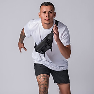 MVRK Gym Fanny Pack for Men & Women Unisex Waist Bag Pack - Waterproof Crossbody Bag - Black (BLACK)