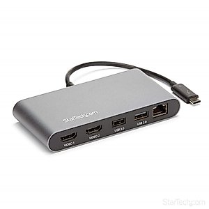 StarTech.com Dual 4K Monitor Mini Thunderbolt 3 Dock with HDMI - Mac & Windows Docking Station - Discontinued, Limited Stock, & Replaced by TB3DKM2HDL (TB3DKM2HD)