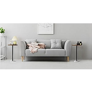 Round Side Table Set of 2 Small End Table Accent Table for Small Spaces Round Coffee Table Wood Rustic Nightstand Bedside Table Outdoor Side Table Living Room Bedroom Balcony Brown