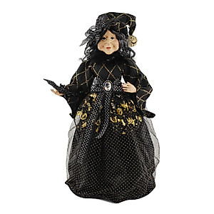 Windy Hill Collection 18" Black Bat & Pumpkin Tabletop Fabric Halloween Fall Harvest Witch Collectible Figure Figurine Plastic Cone Body 911806