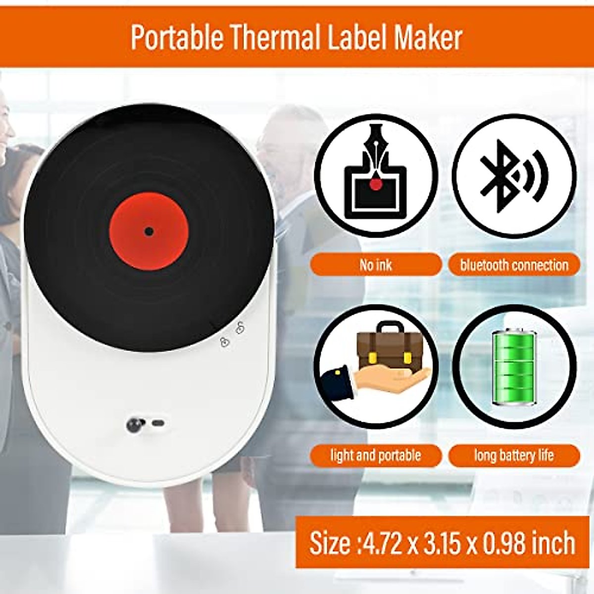 COTOP Label Maker Printer No Ink, Portable Home Use Sticker Maker Wireless Connection Label Machine Tape Included Compatible with iOS + Android Office Home Organization