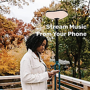 Nocturne Outdoor Solar Floor Lamp with Bluetooth Speaker | 100% Solar Powered | Fully Weatherproof | for Patios, Decks, Outdoor Spaces | Firefly 2.0 (Light + Sound)