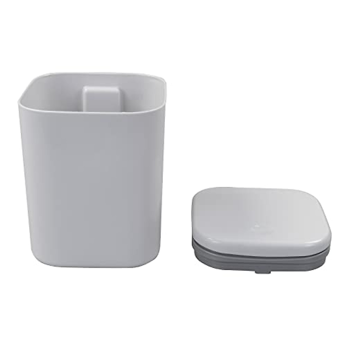 Idomy 0.5 Gallon Tiny Desktop Push-Button Trash Can, Mini Garbage Can, Gray