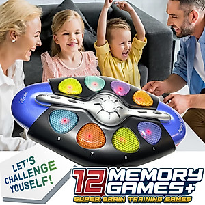 iCore Electronic Memory Brain Game, Handheld Kid Mind Game, 1-8 Players STEM Toys, Ideas for Ages 6-12+ Year Old Boy & Girl