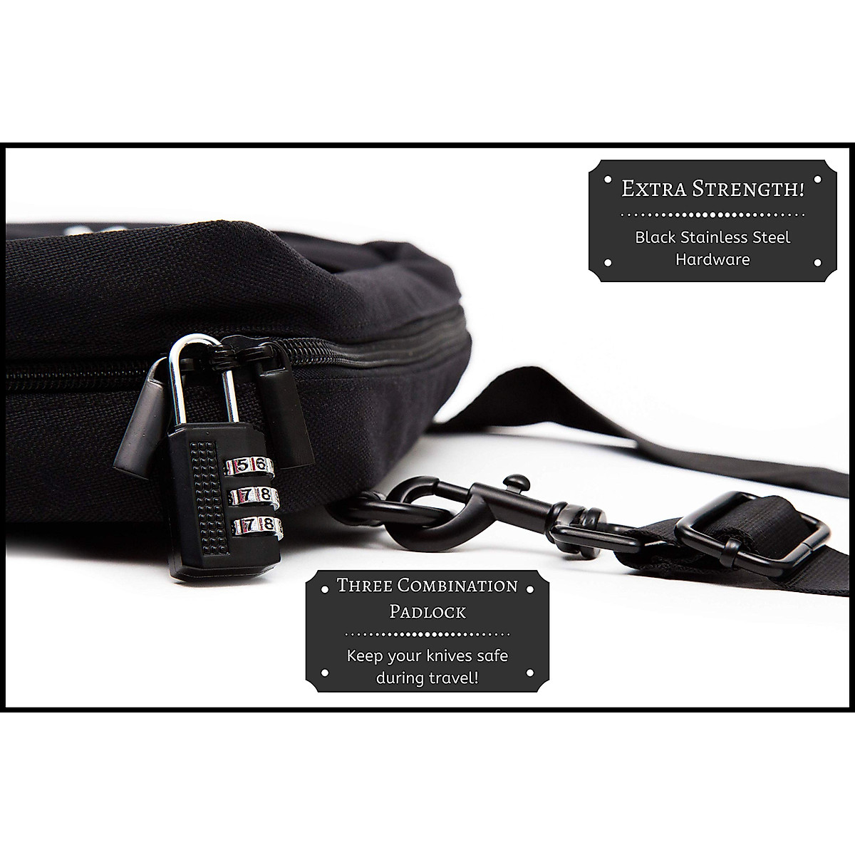 ExecuChef Knife Bag with 29 Pockets for Knives and Kitchen Utensils | Business Card Holder and Lock | Water Resistant and Durable Ballistic Nylon Backpack for Professional Chefs and Culinary Students