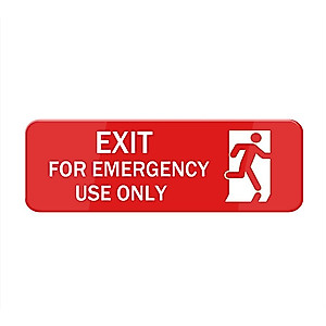 Exit For Emergency Use Only Sign For House (With Strong Adhesive Tape), 8" X 3" Premium Durable For Home & Office,Acrylic Signs For Front Door/Wall/Window, Clear And Easy To Read