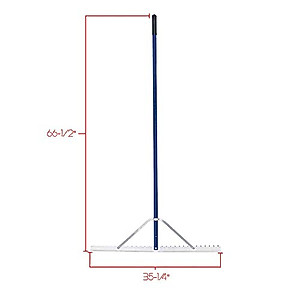 Extreme Max 3005.4095 36" Commercial-Grade Screening Rake for Beach and Lawn Care with 66" Handle