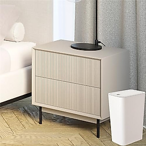 XAJH 2 Pack Trash Can with Lid, Slim Bathroom Trash Can, Small Trash Can with Press Top Lid, Plastic Garbage Can, Waste Basket for Bathroom, Kitchen, Bedroom,Living Room, Office