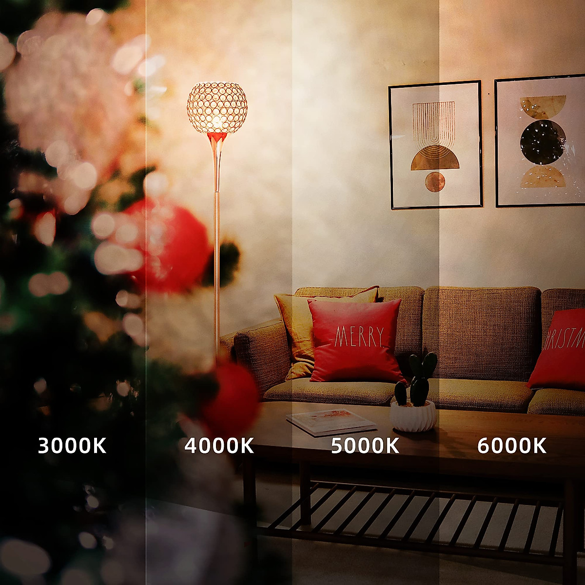 bodkar Crystal Floor Lamp Rose Gold, Remote Control Modern Standing Lamp for Living Room, Bedroom (with Bulb)