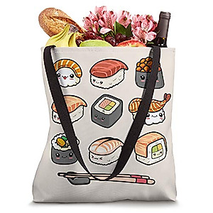 Happy Sushi Anime Kawaii Set Japanese Food Lover Otaku Manga Tote Bag