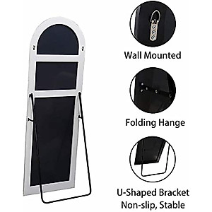 OBIOZZ Bedroom Floor Standing Mirror Arched Full Length Mirror Large Rectangle Mirror Hanging or Leaning Against Wall, Quality Material Full-Length Mirror