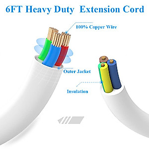 T-SIDAKE Power Strip, with 6 AC Widely Spaced Power Outlets and 4 USB Ports, 6 FT Extension Cord Flat Plug, with Overload Protection, Compact and Easy to Carry for Home/Travel/Office (Black)