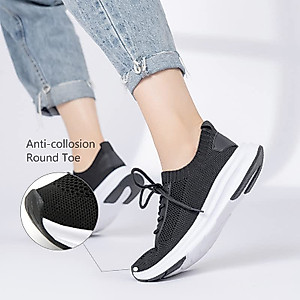 ANJOUFEMME Women Walking Shoes Slip On White Tennis Shoes Women's Fashion Sneakers Non Slip Casual Shoes for Women Comfortable Breathable Work Shoes Mesh Travel Outdoors