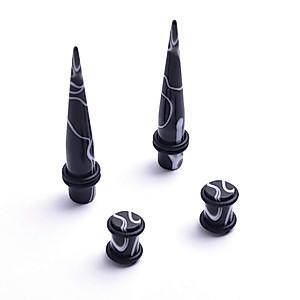 WBRWP 32pcs Ear Stretching Kit Set - Acrylic Tapers and Plugs with Double O-Ring Ear Expander Gauges Stretcher Body Piercing Jewelry Colorful 14g-0g