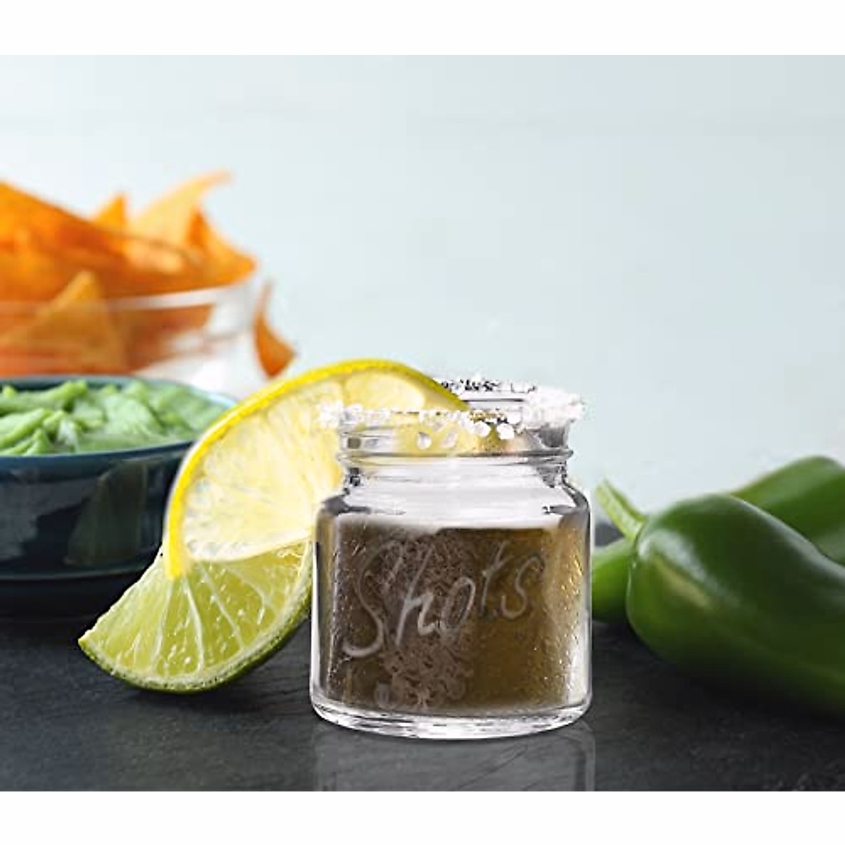 Palais Glassware Palais 'Shots' Mason Jar Shot Glasses - Mini Shot Glass Cups - Holds 2.4 Oz - Set of 6 (Clear)