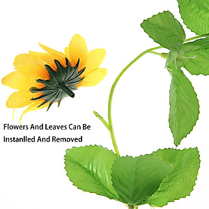 UUPP 2Pcs 7.8FT Artificial Sunflowers Garland Silk Fake Flower Ivy Vines Sunflower Decor for Home Garden Wedding Party Arch