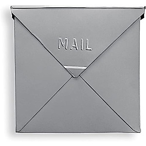 NACH Mailboxes for Outside Wall Mount, 10 x 10 x 4 inch Silver Mail Boxes for House Outside, Waterproof Mailboxes for Outside - Chicago Style Mail Box