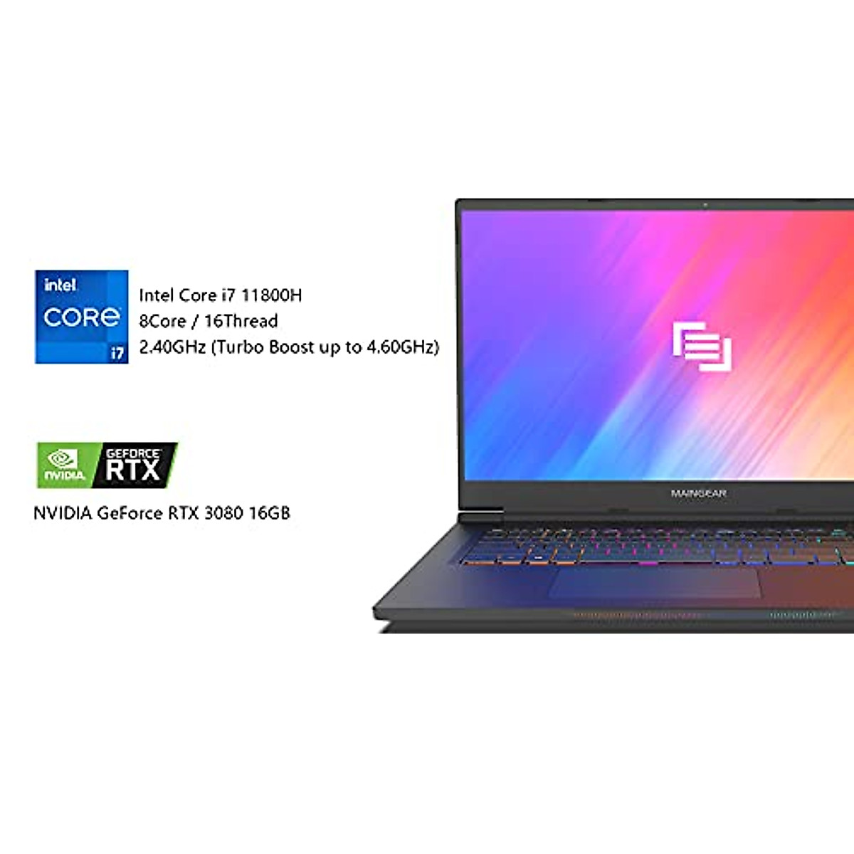 MAINGEAR Vector Pro (2021) 17.3 inch RTX 3080 Gaming Laptop, Intel Core i7 11800H Processor, NVIDIA GeForce RTX 3080 16GB GPU, 17.3 inch 165Hz QHD Display, 32GB DDR4 RAM, 1TB NVMe SSD, Windows 10 Pro