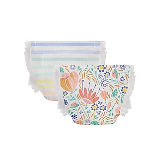 The Honest Company Clean Conscious Diapers | Plant-Based, Sustainable | Rainbow Stripes + Flower Power | Super Club Box, Size 3 (16-28 lbs), 136 Count