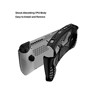 Baigeda Protective Case with Foldable Kickstand for ASUS Rog Ally 2023 Release Full Body Soft TPU Handheld Game Console Drop-Proof Protector Case with Shockproof,Non-Slip,Anti-Collision (Black)