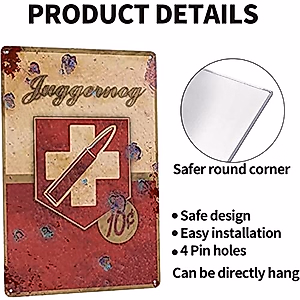 juggernog perk water bottle soda metal poster Tin Sign Vintage juggernog mini fridge call of duty zombies Bar Pub Garage Retro sign Marks Plaque/red