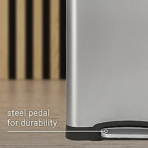 happimess HPM1004A Elmo Rectangular 8-Gallon Double Bucket Trash Can with Soft-Close Lid, No Slamming, Fingerprint-Proof, Kitchen, Laundry Room, Office, 7.9 Gallons, Stainless Steel