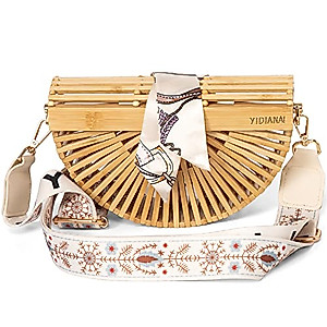 Women's Bamboo Clutches Fashion Tasteful Basket Bags Handmade Trendy Style Tote Bag