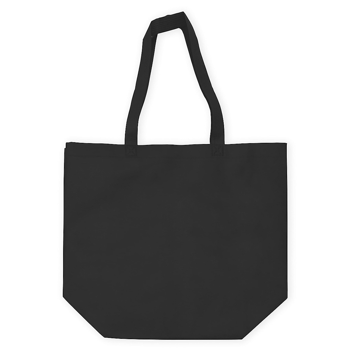 ZENPAC Black Reusable Gift Bags with Handles, Large Canvas Fabric Tote for Small Business, Retail, Grocery, Merchandise, Holidays Bulk, 16x6x12 12 Pack