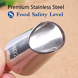 Dr.Pedi 5 Pieces Rose Flower Piping Tips Set Cake Decorating Tips Icing Piping Nozzles Set Cupcake Decorating Kit Cupcake Pastry Tool