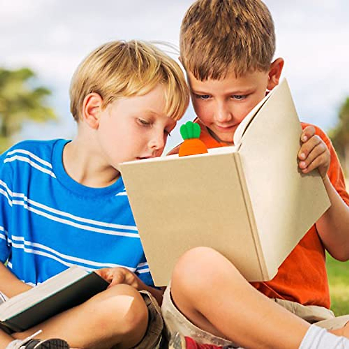 2PCS Cute Bookmarks for Book Lovers Silicone Carrot Bookmarks Book Lovers Gifts for Women Men Girls and Boys